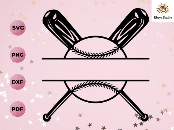 Baseball Split Monogram Svg Baseball Bat Svg Digital - Etsy