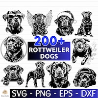 Rottweiler Svg, Dog Svg File Cricut, Rott Face Clipart, Rottie Body ...