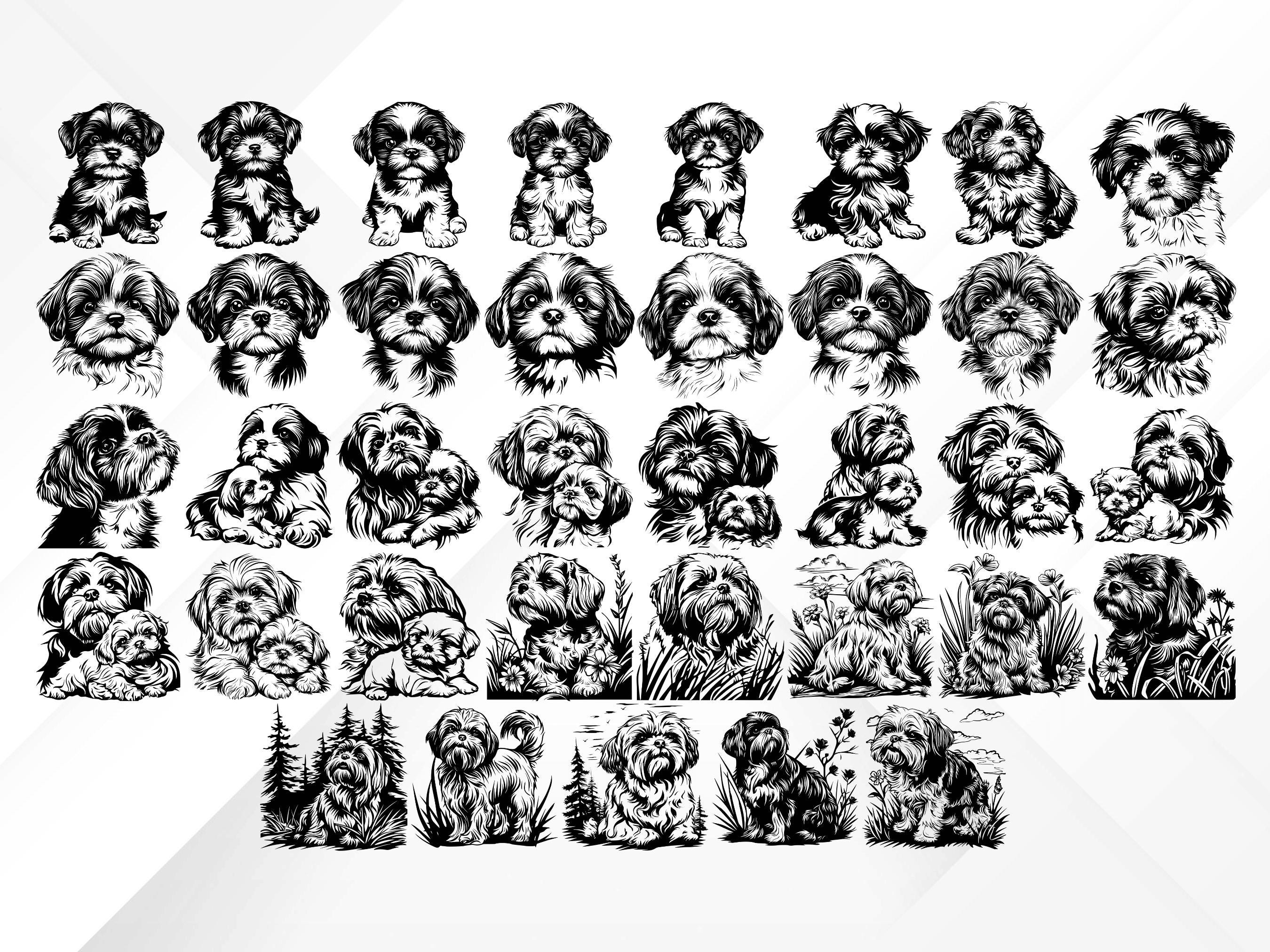 180 Shih Tzu Dog SVG Bundle, Shih Tzu Vector, Cute Shih Tzu Clipart ...