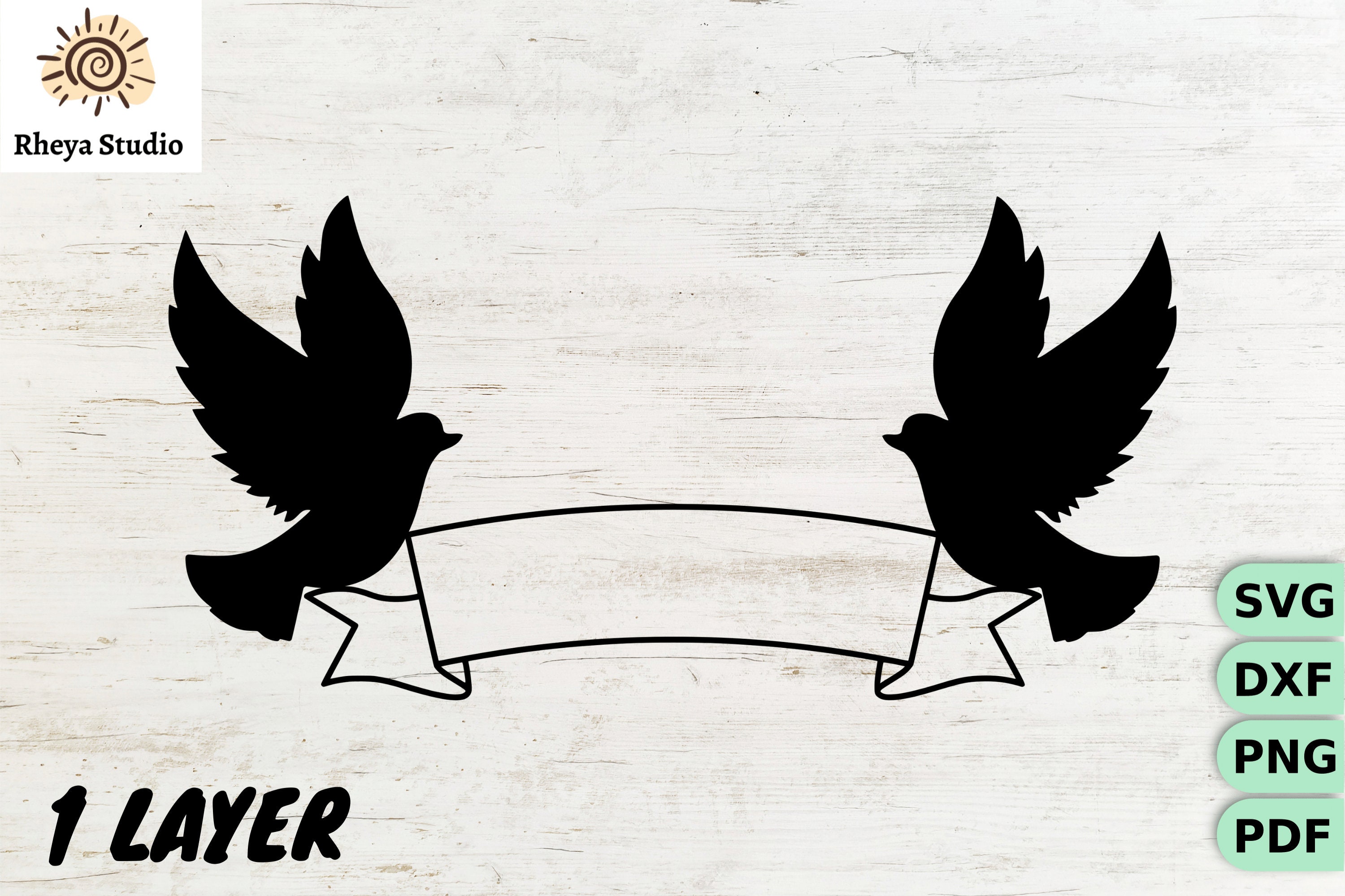 Dove Banner Svg Wedding Banner Svg Dove Svg Digital - Etsy