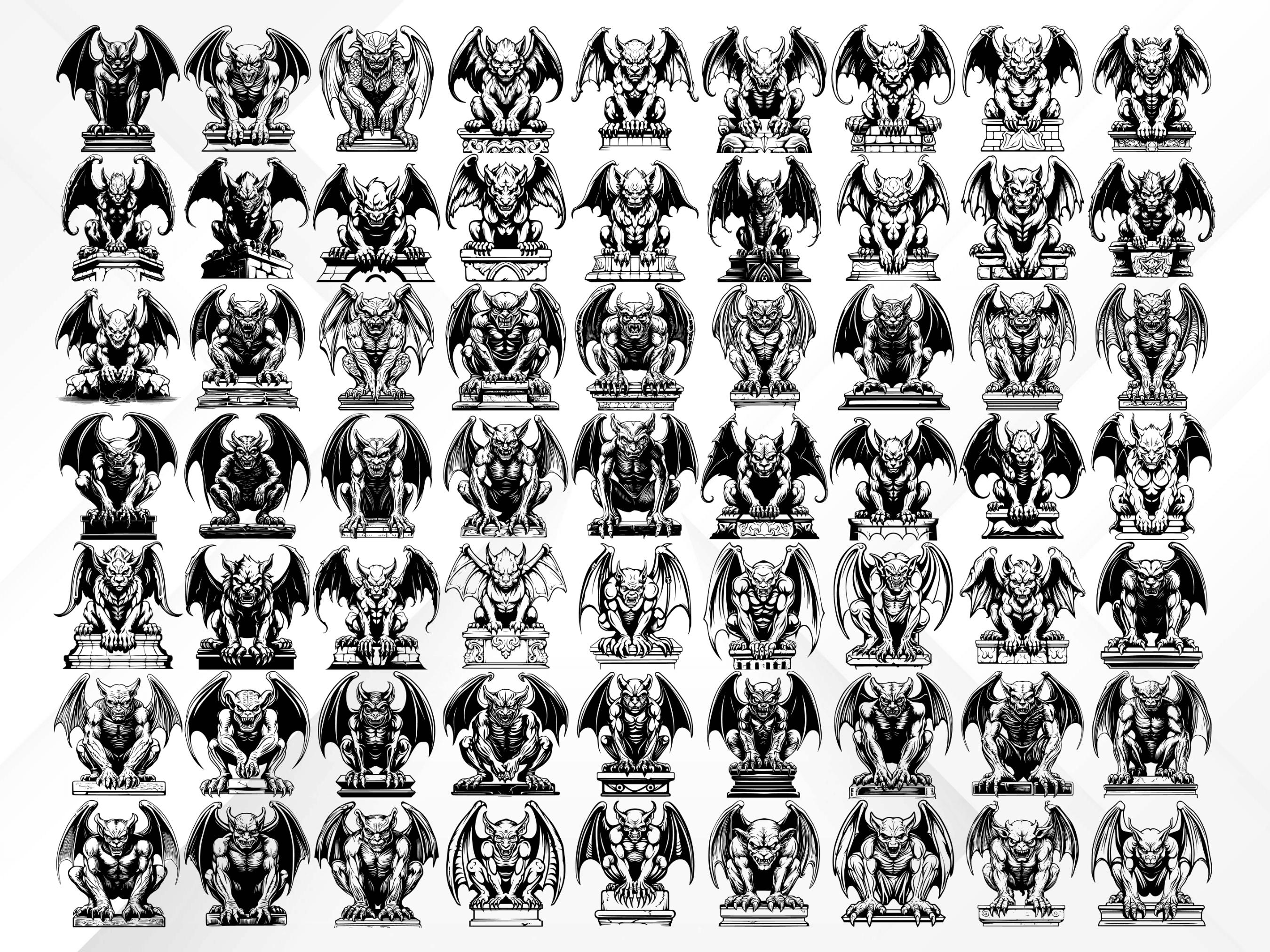 150 Gargoyle SVG Bundle, Gothic Designs, Halloween Svg - Digital ...