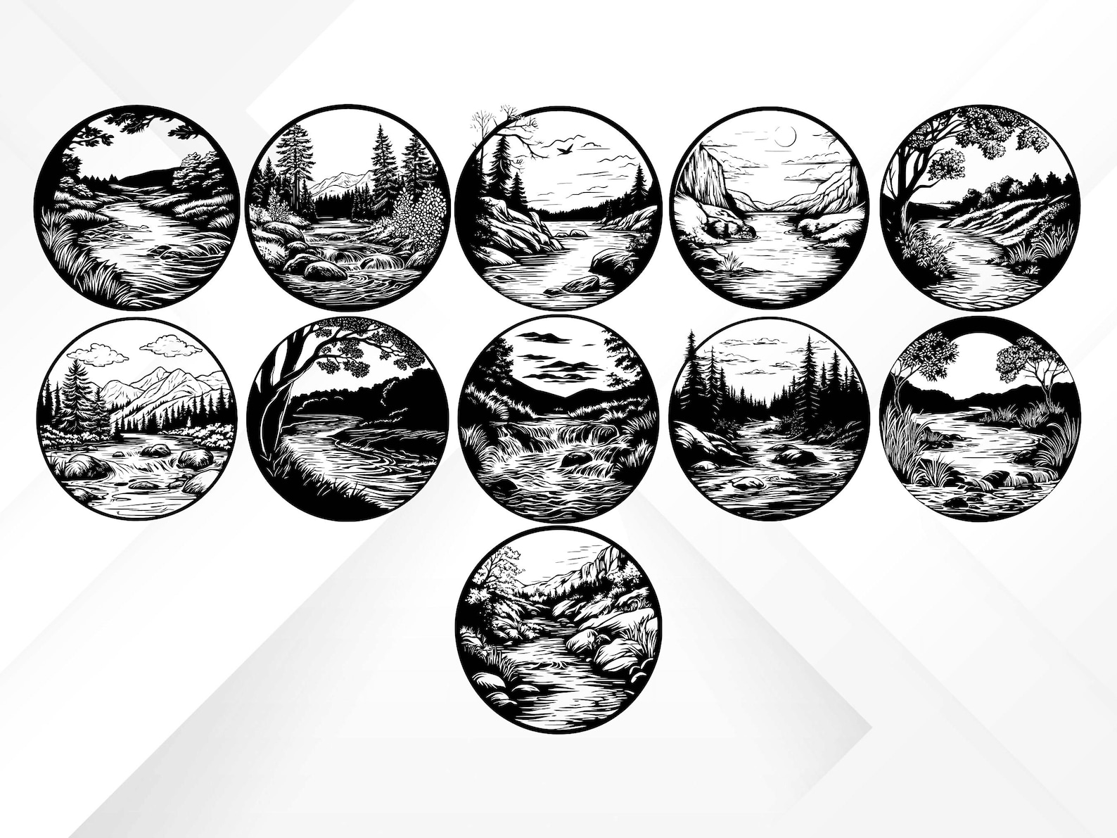 200 River Scene SVG Bundle, River Vector, Forest Landscape SVG ...