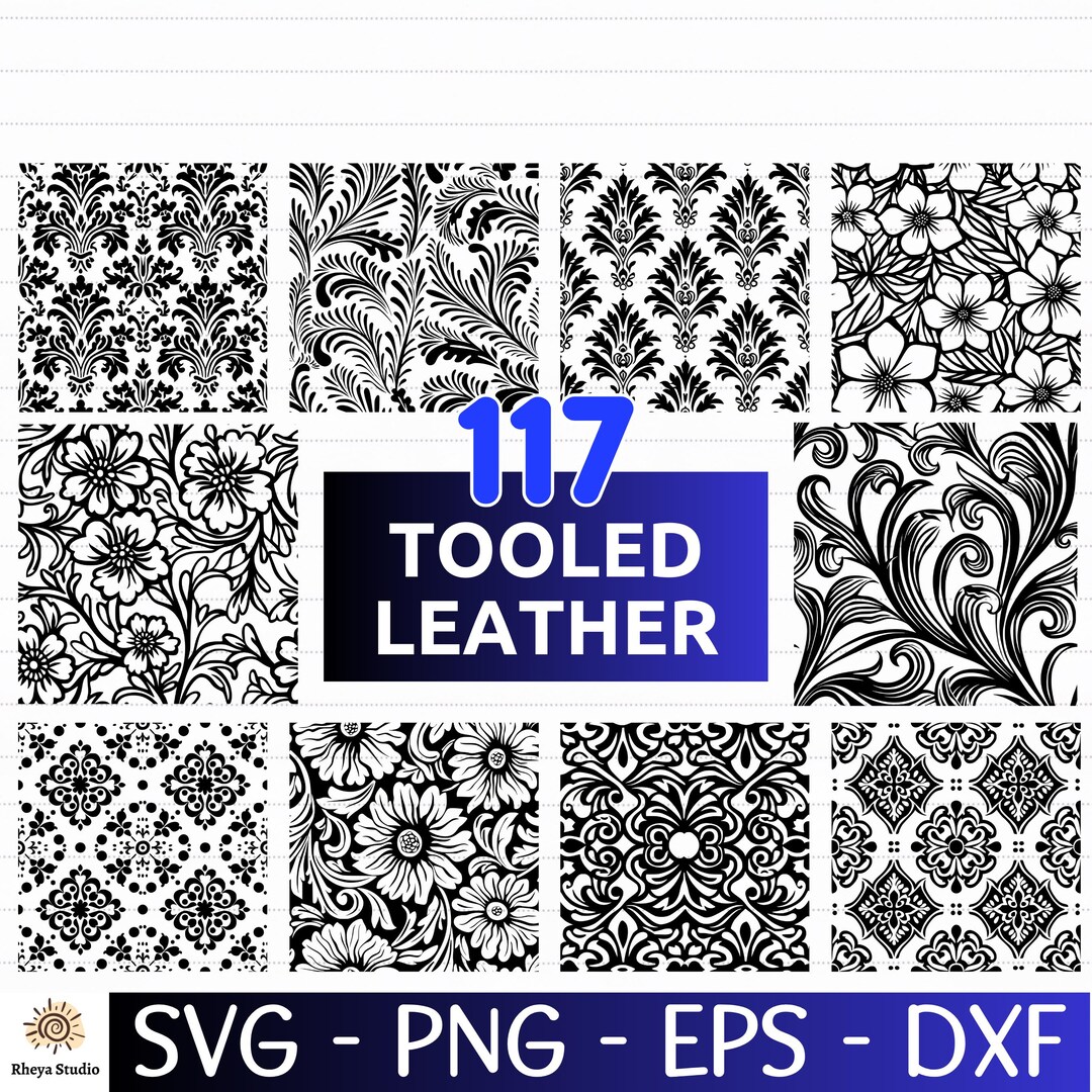 117 Tooled Leather Seamless Pattern SVG Bundle - Digital Download Svg ...