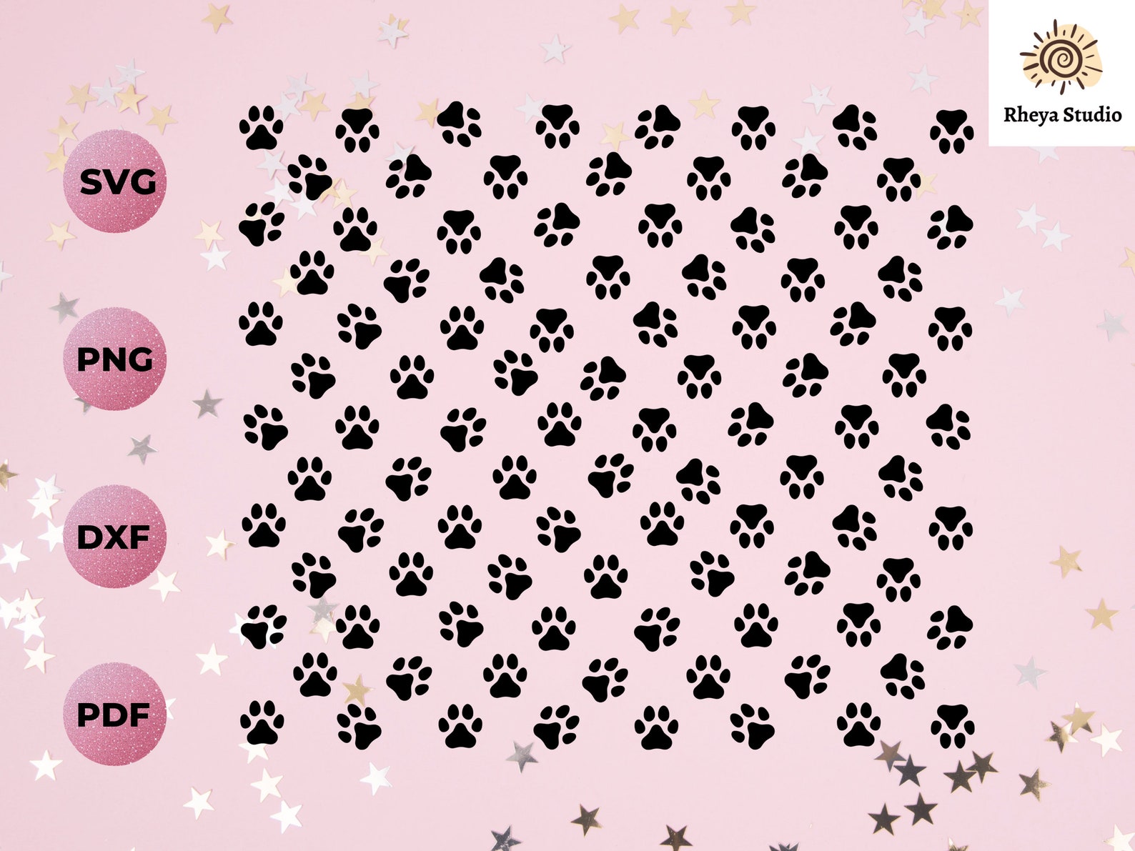 Paw Print Svg Pattern, Dog Paw Print Svg, Dog Print Svg - Instant ...