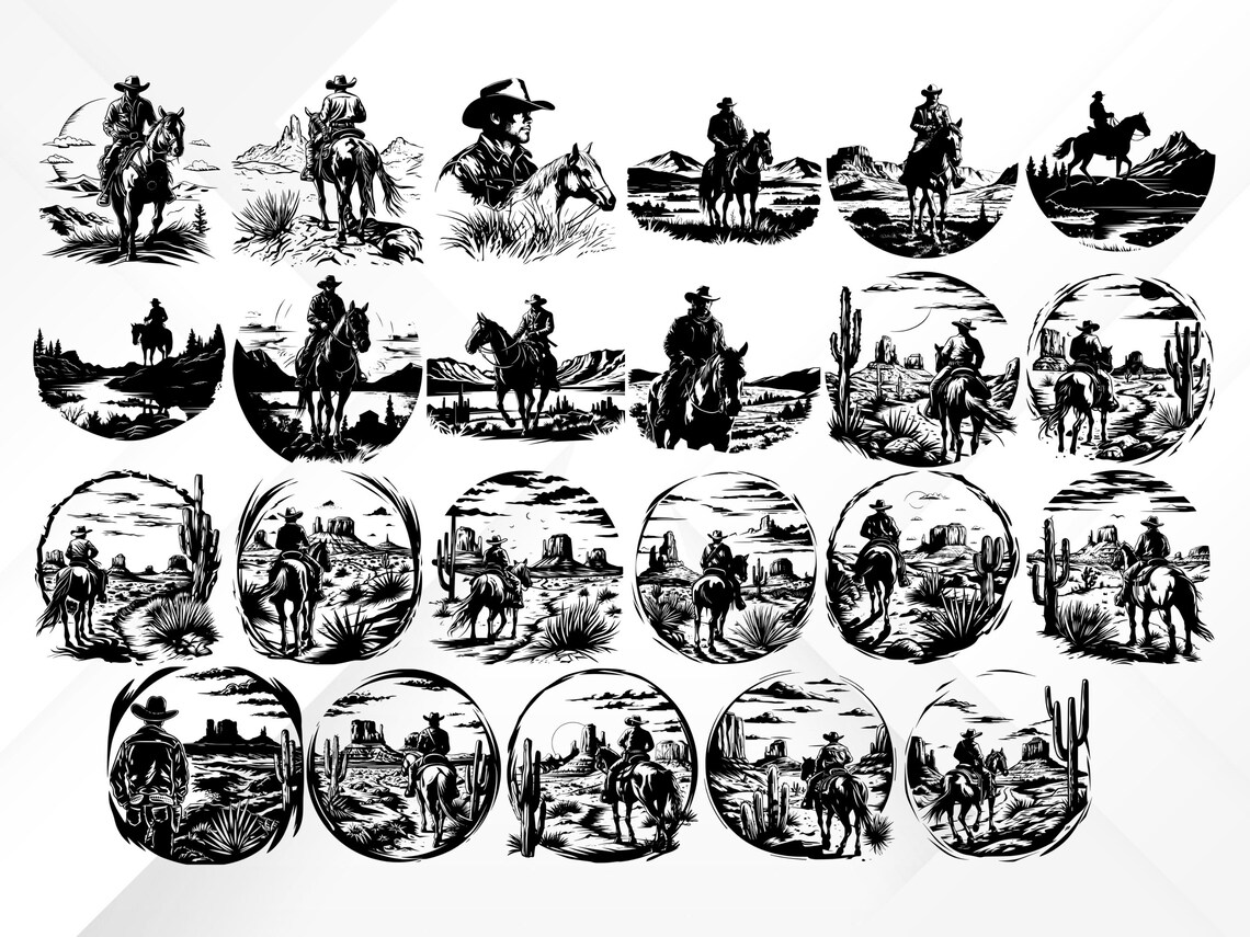 150 Cowboys SVG Bundle | Western Cowboy Digital Download Svg Png Eps ...