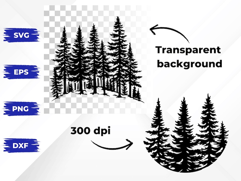 211 Pine Tree SVG Bundle | Evergreen Tree Clipart, Forest Silhouettes ...