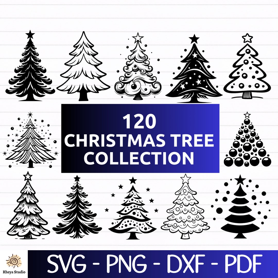 120 Christmas Tree SVG Bundle, Pine Tree SVG, Pine Tree Clipart ...
