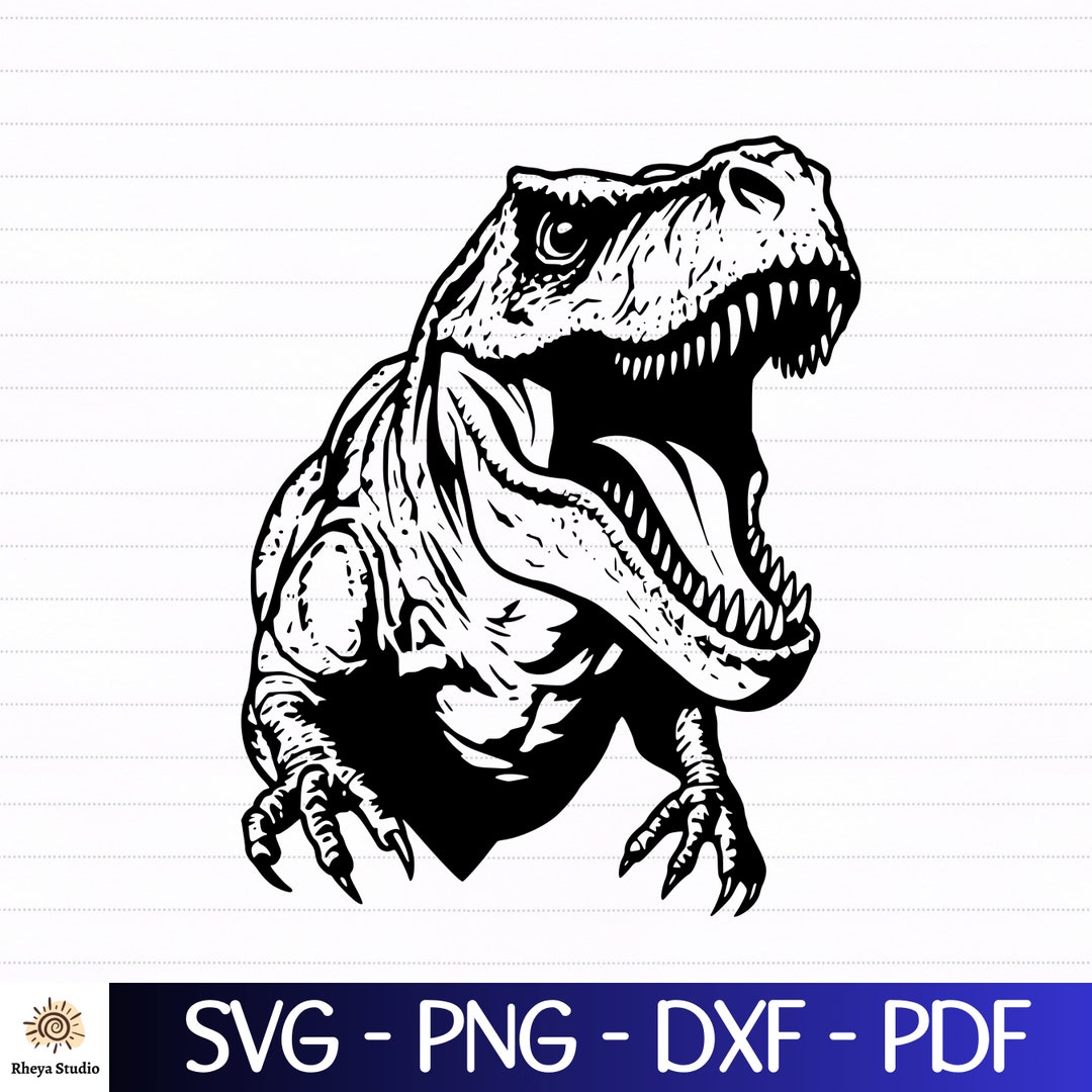 Tyrannosaurus Rex SVG, T-rex Dinosaur Clipart - Instant Digital ...