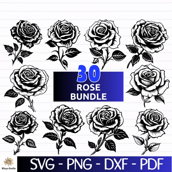 Rose Svg - Etsy