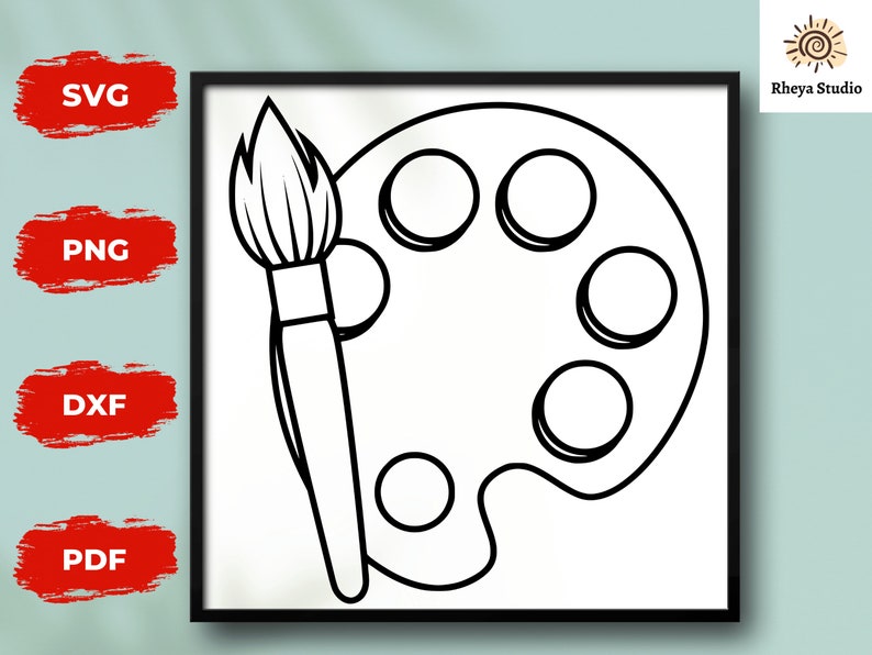 Paint Palette Svg, Art Svg, Paint Brush Svg - Digital Download Svg, Dxf ...