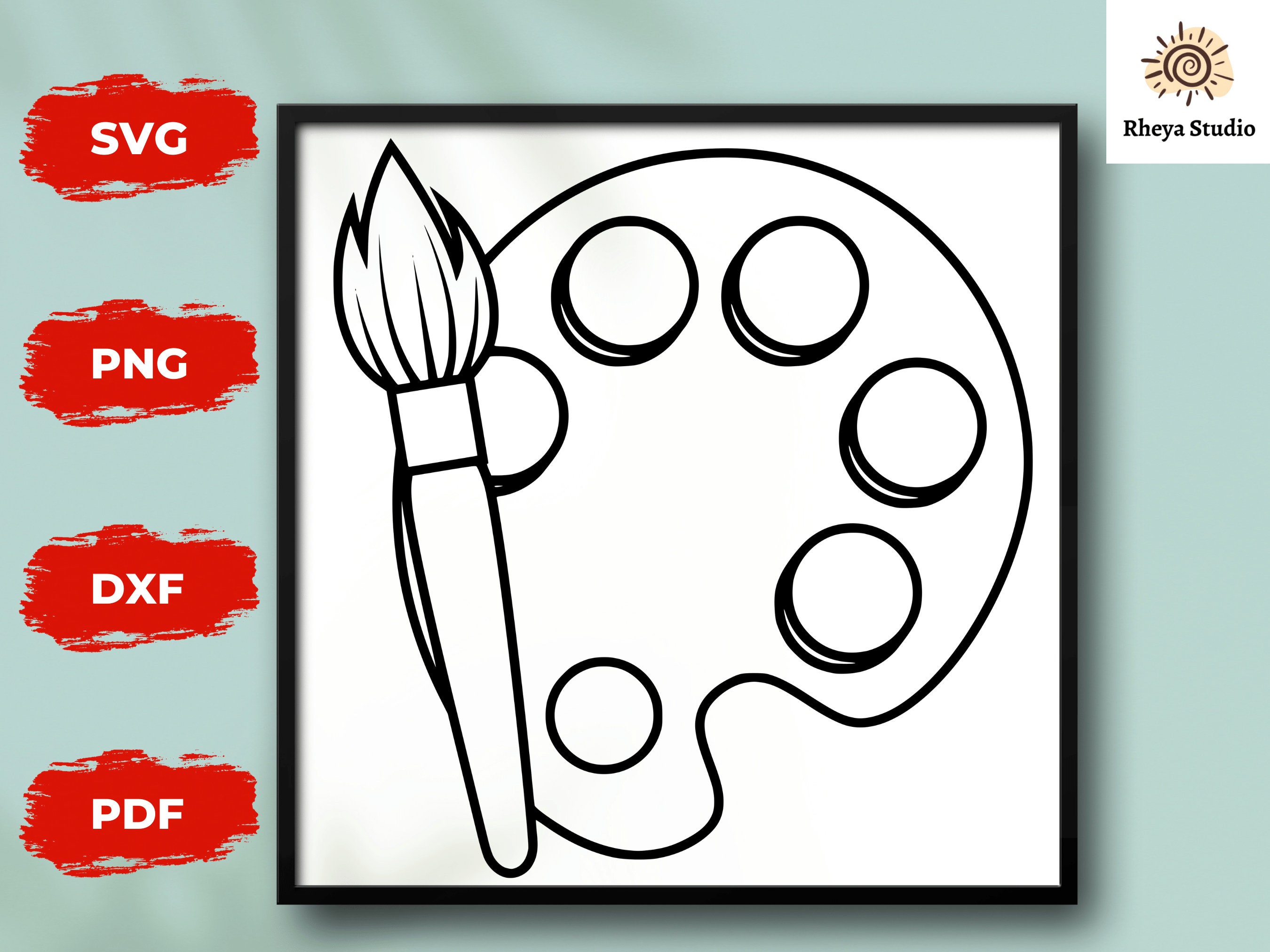 Paint Palette Svg Art Svg Paint Brush Svg Digital Download - Etsy