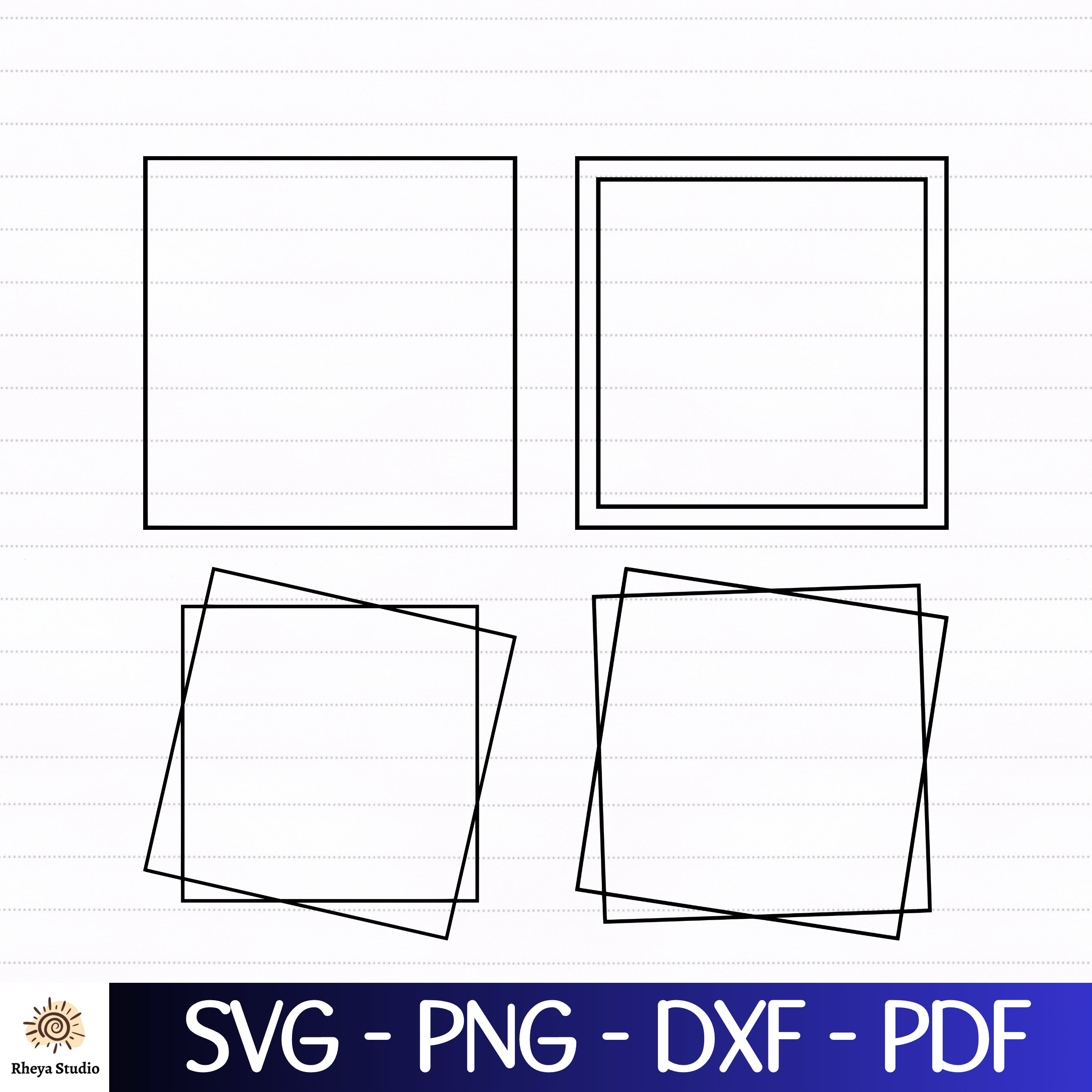 Square Frame Svg Bundle Digital Download Svg Dxf Png Pdf - Etsy