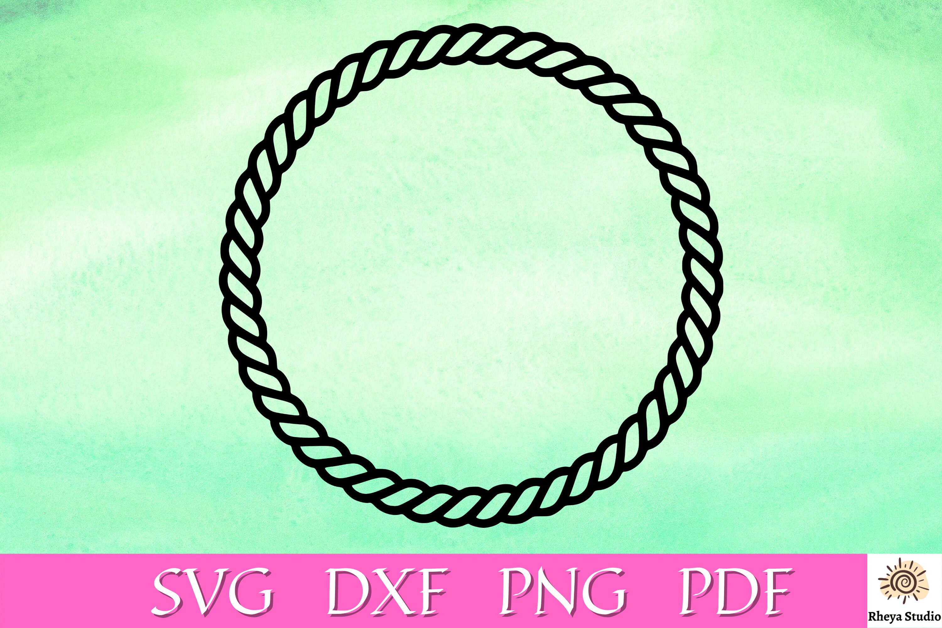 Rope Circle Frame Svg, Rope Monogram Svg - Digital Download Svg, Dxf ...