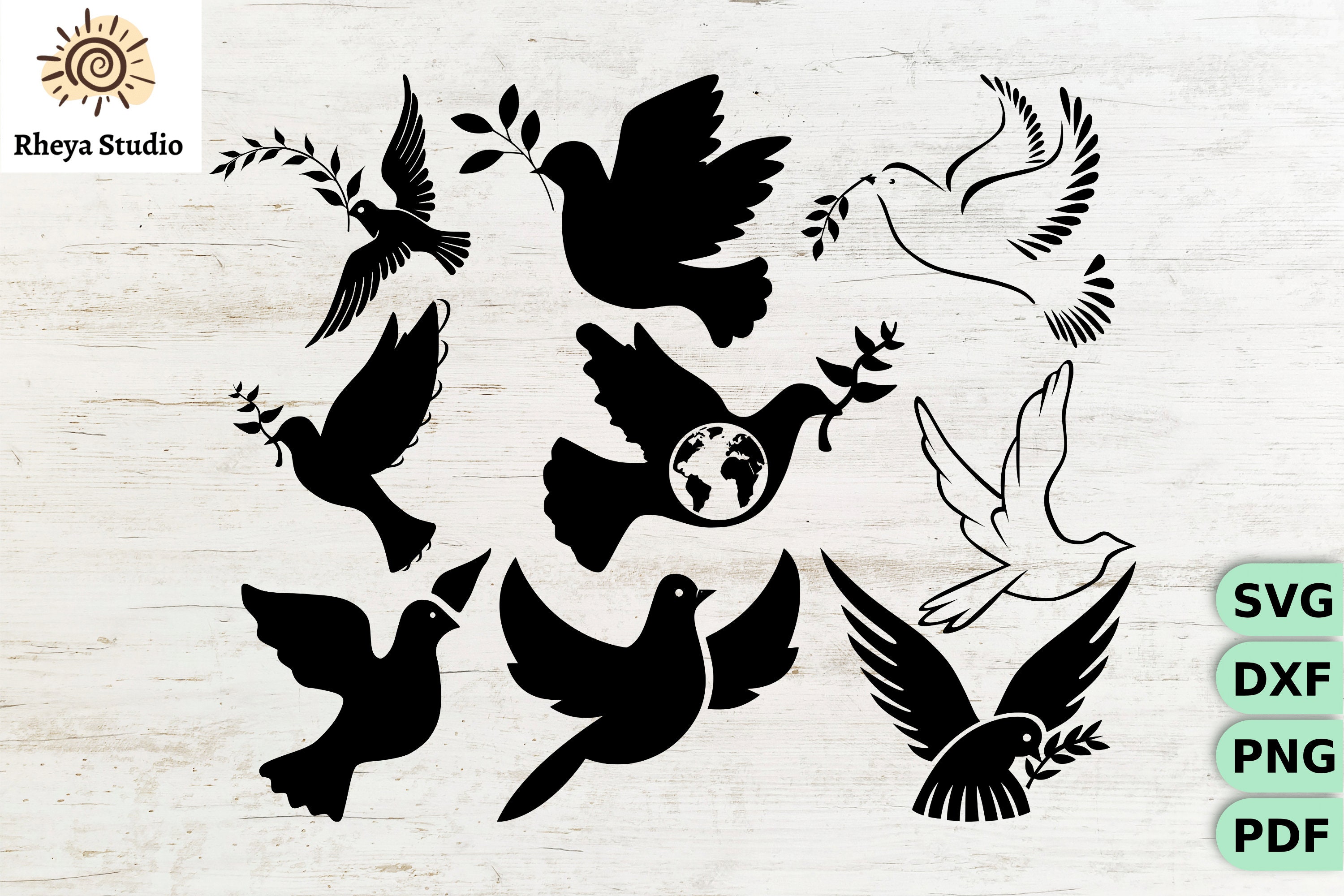 Dove Svg, Dove Bundle Svg, Peace Svg - Digital Download Svg, Dxf, Png ...