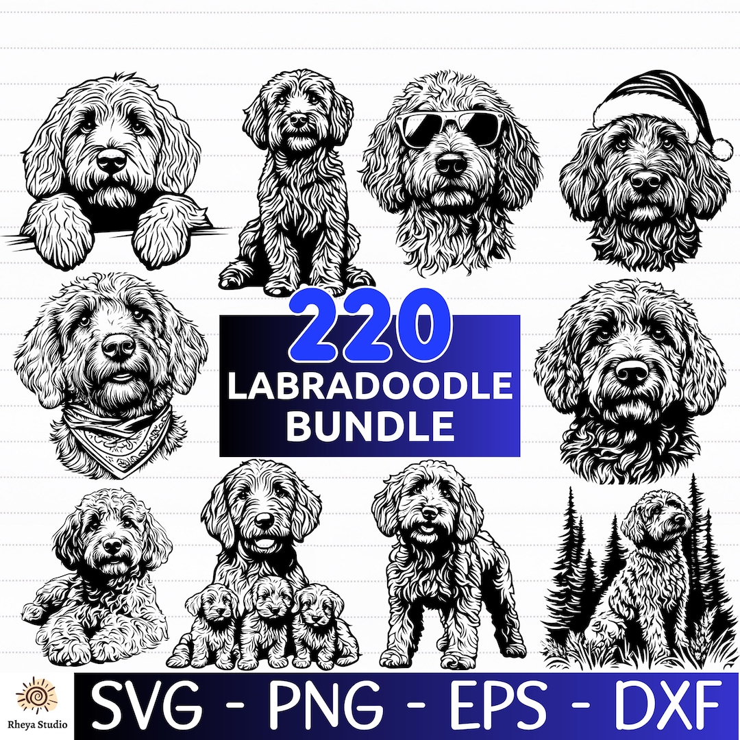 220 Labradoodle Dog SVG Bundle, Labradoodle Dog Silhouette, Labradoodle ...