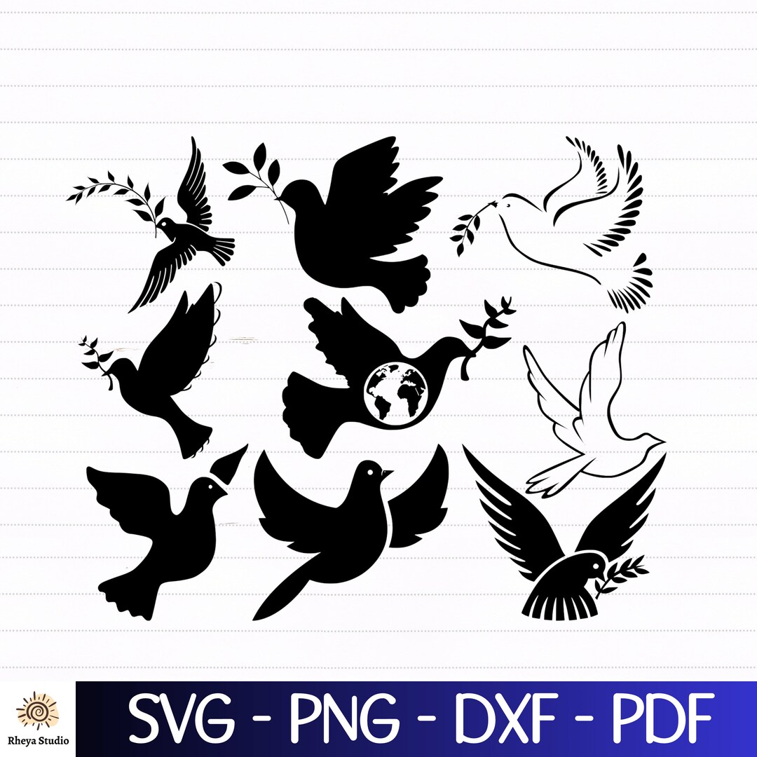 Dove Svg, Dove Bundle Svg, Peace Svg - Digital Download Svg, Dxf, Png ...