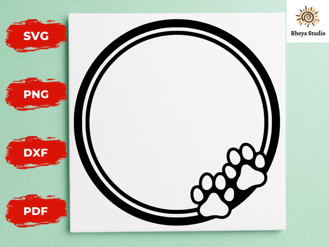 Dog Paw Frame Svg Frame With Paws Svg Digital Download Svg - Etsy