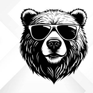 Bear With Sunglasses Svg, Grizzly Bear Svg, Cool Bear Svg - Digital ...