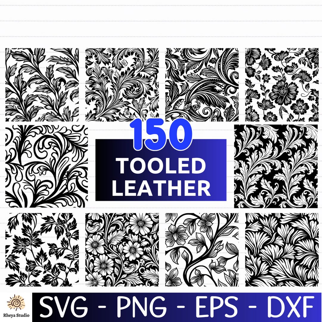 150 Tooled Leather Seamless Pattern SVG Bundle - Digital Download Svg ...