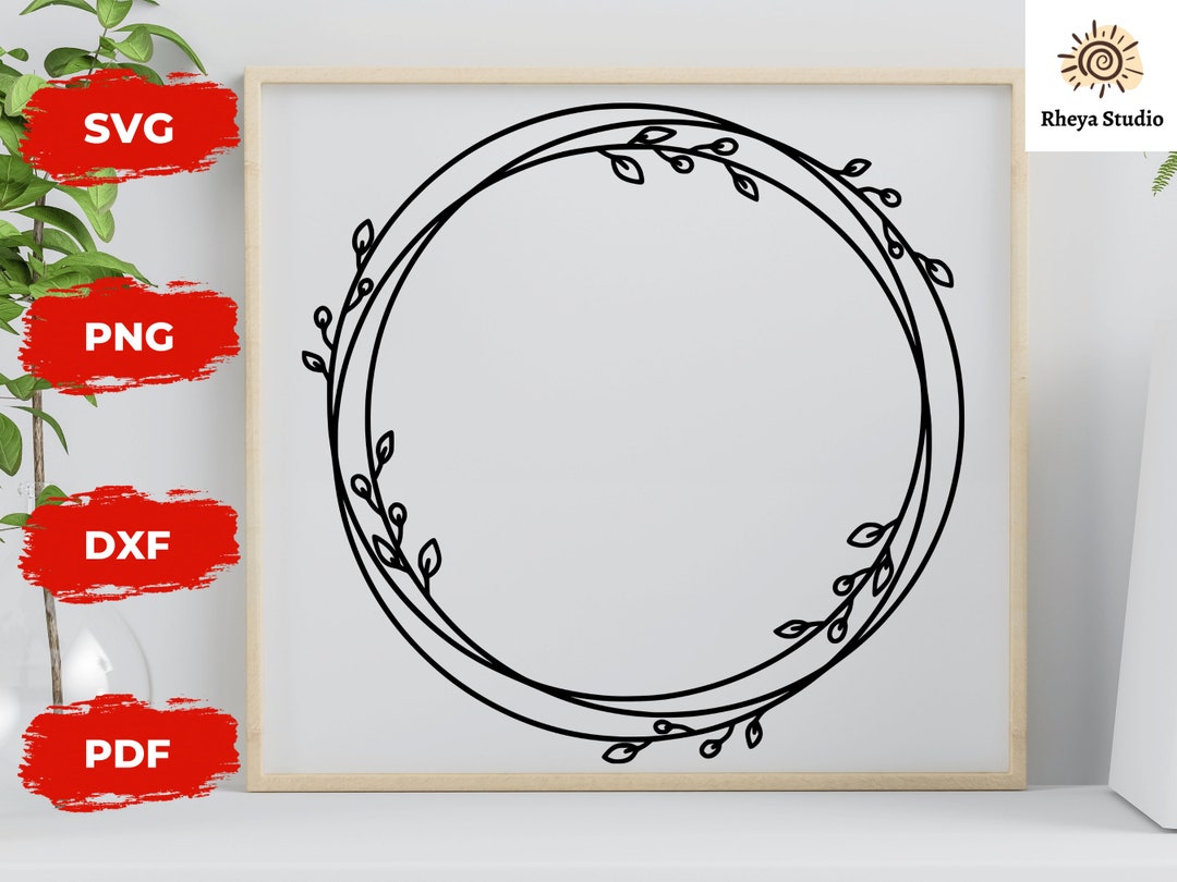 Leaves Frame Svg Floral Frame Svg Circle Frame Svg Digital - Etsy