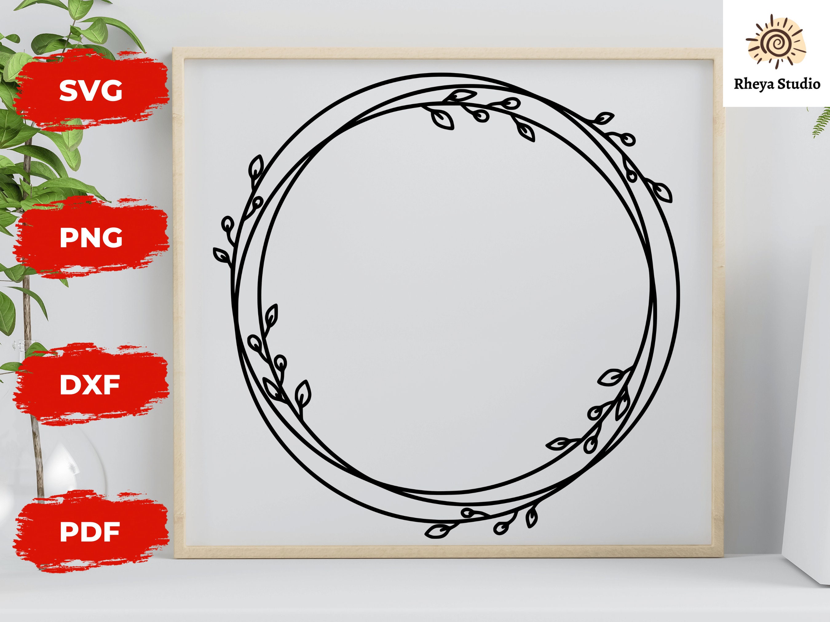 Leaves Frame Svg Floral Frame Svg Circle Frame Svg Digital - Etsy Hong Kong