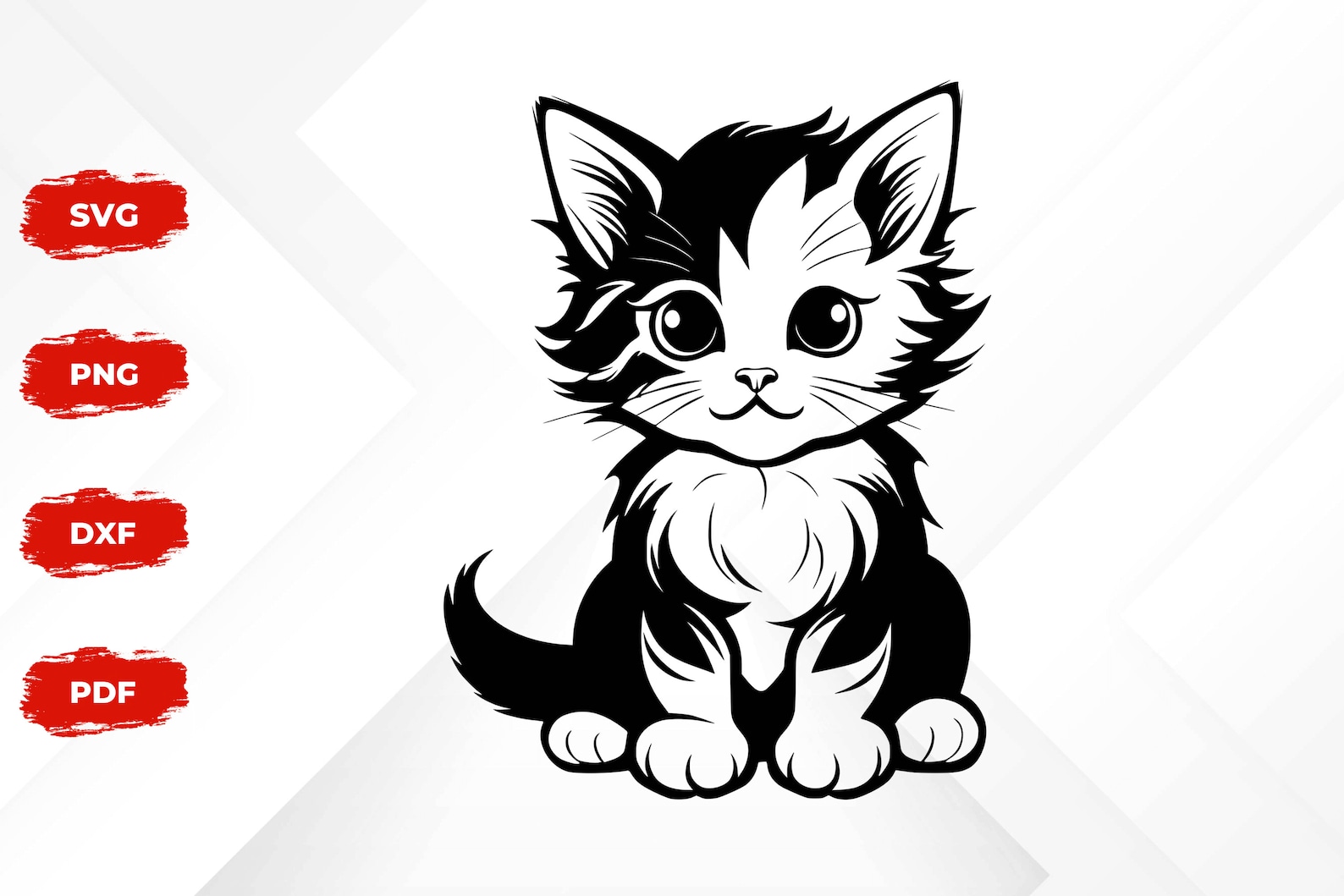 Cute Cat Svg, Kitten Svg - Digital Download Svg, Dxf, Png, Pdf, Svg ...