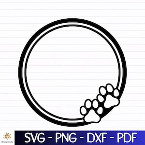 Dog Paw Frame Svg, Frame With Paws Svg Digital Download Svg, Dxf, Png ...