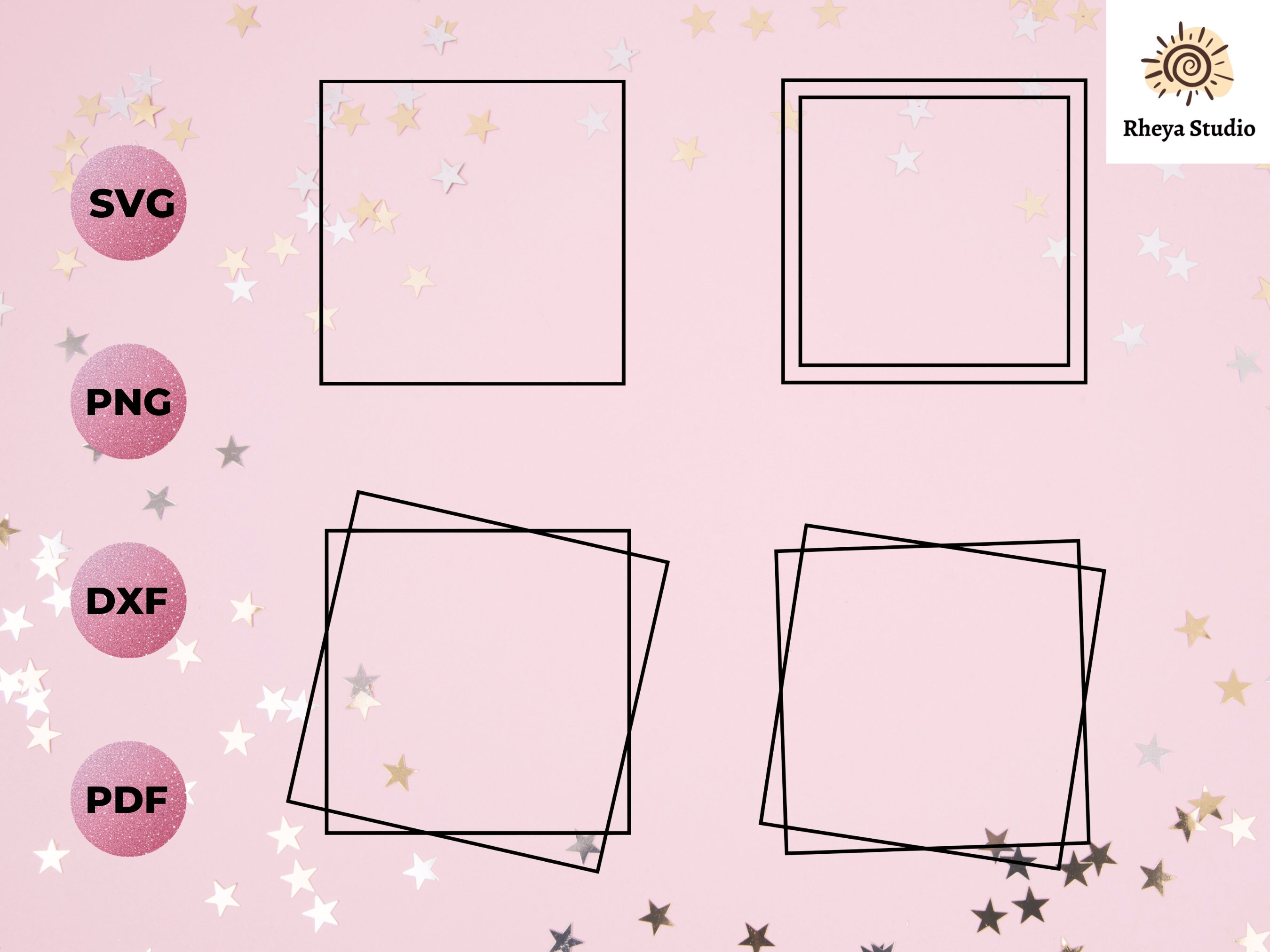 Square Frame Svg Bundle Digital Download Svg Dxf Png Pdf - Etsy UK