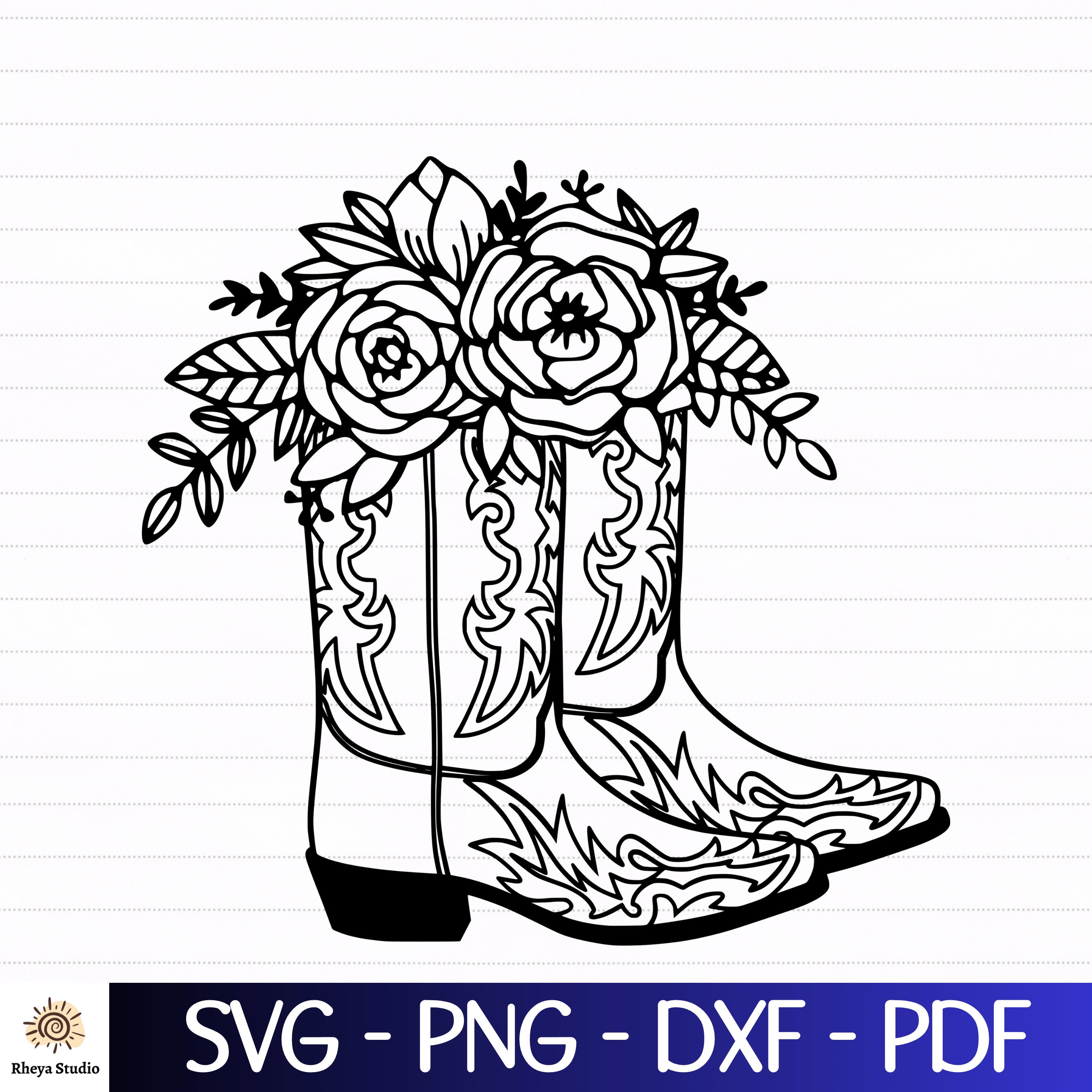 Floral Cowboy Boots Svg Cowboy Boots Svg Cowboy Svg Rodeo - Etsy