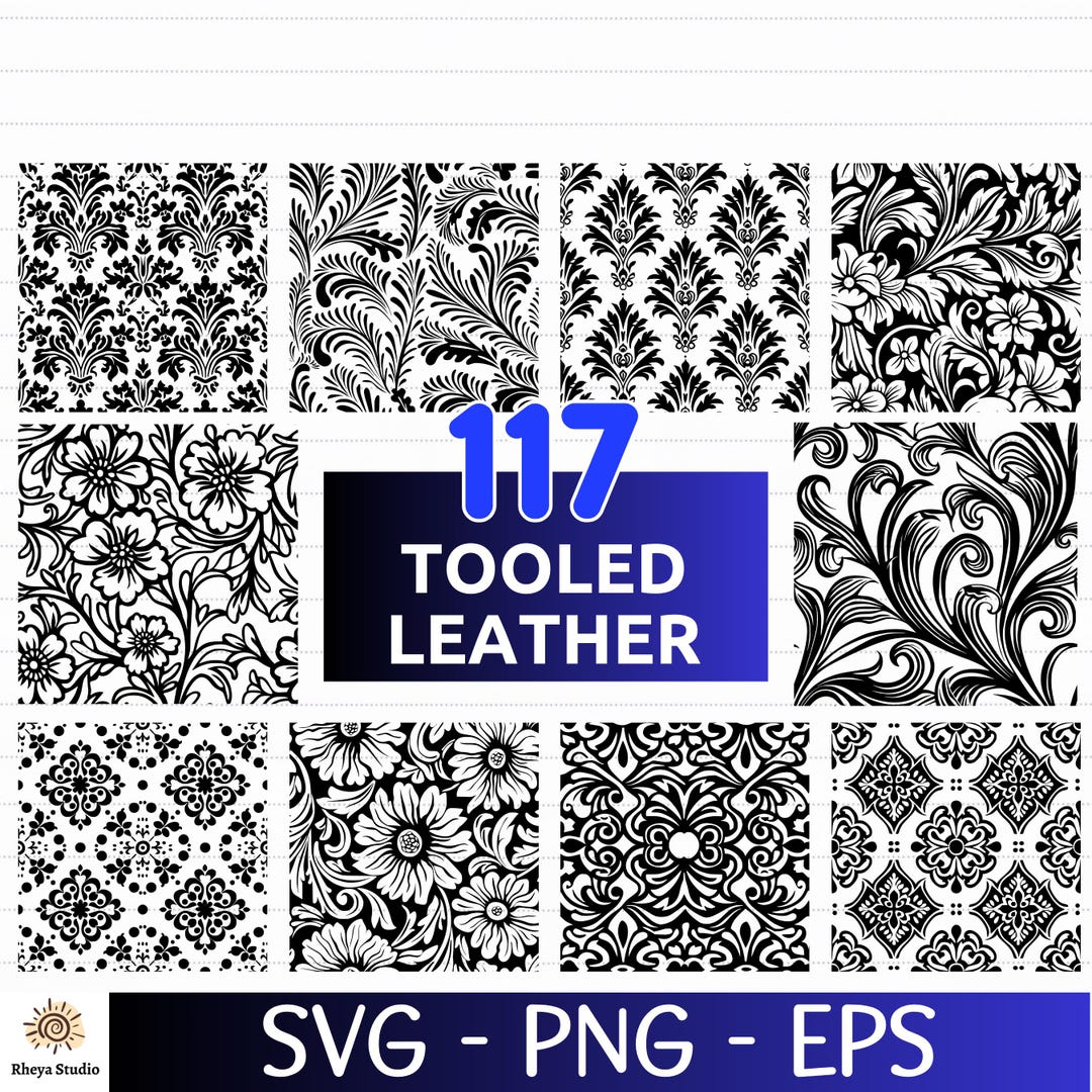 117 Tooled Leather Seamless Pattern SVG Bundle - Digital Download Svg ...