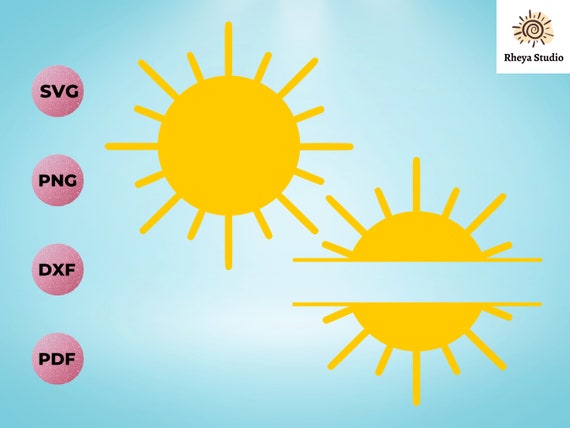Sun Svg Split Sun Monogram Svg Split Sun Svg Digital - Etsy Ireland