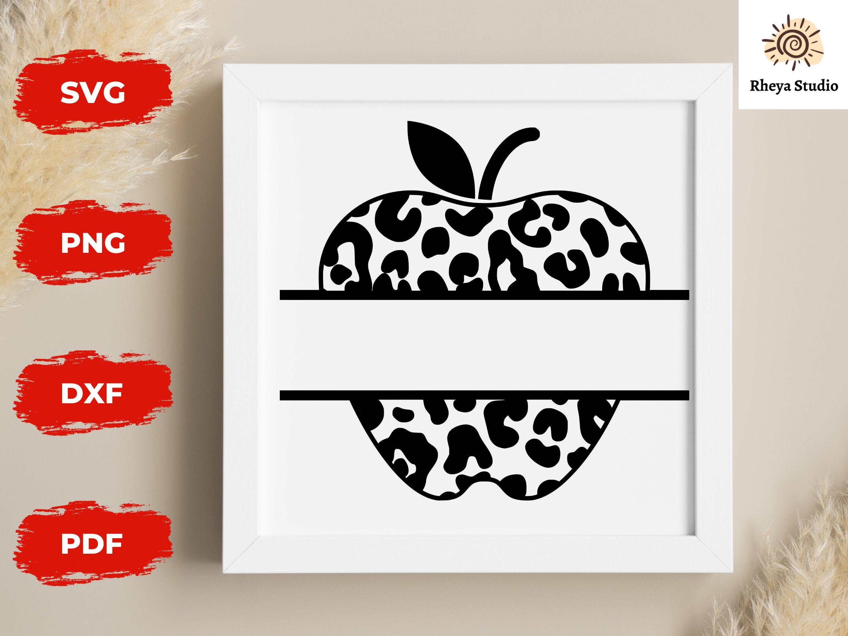 Apple Shape Svg Leopard Print Apple Svg Apple Silhouette - Etsy