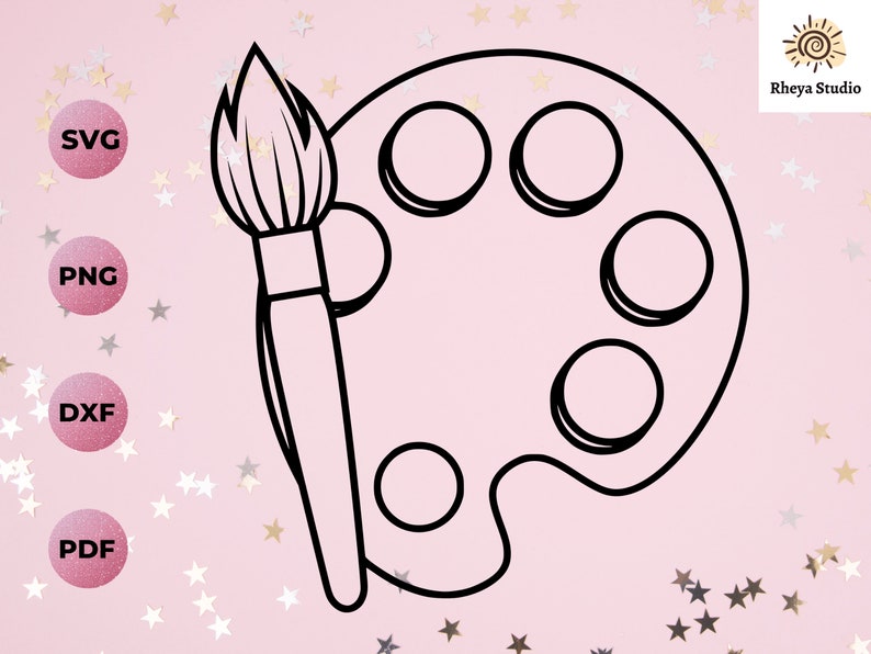 Paint Palette Svg, Art Svg, Paint Brush Svg - Digital Download Svg, Dxf ...