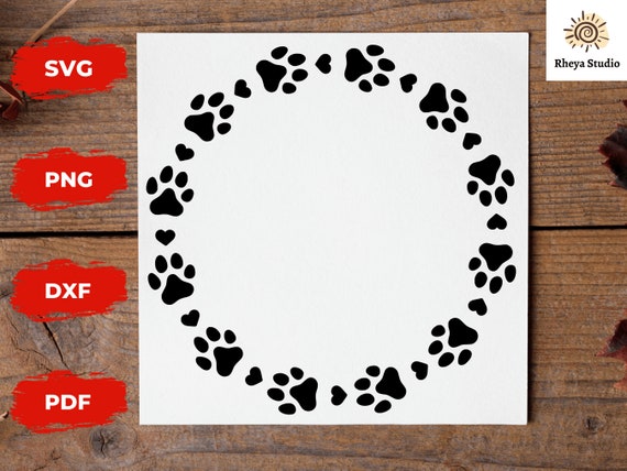 Dog Paw Frame Svg Frame With Paws Svg Digital Download Svg - Etsy India