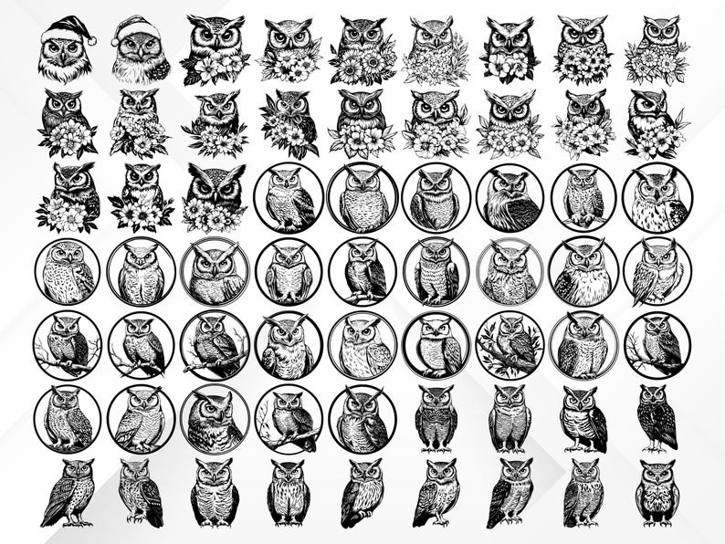 230+ Owls SVG Bundle | Cute and Whimsical Bird Clipart | Woodland ...