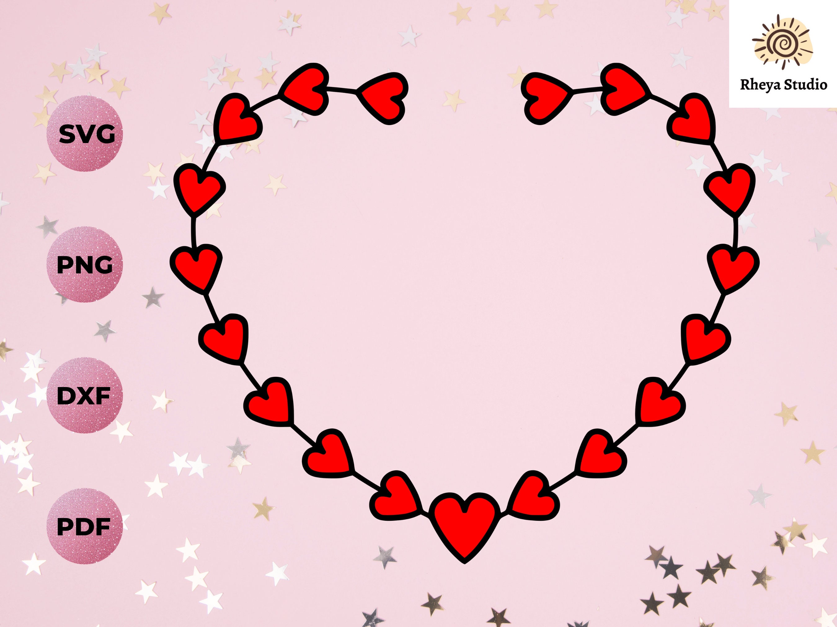 Heart Frame Svg Heart Border Svg Valentine's Day Svg - Etsy Singapore