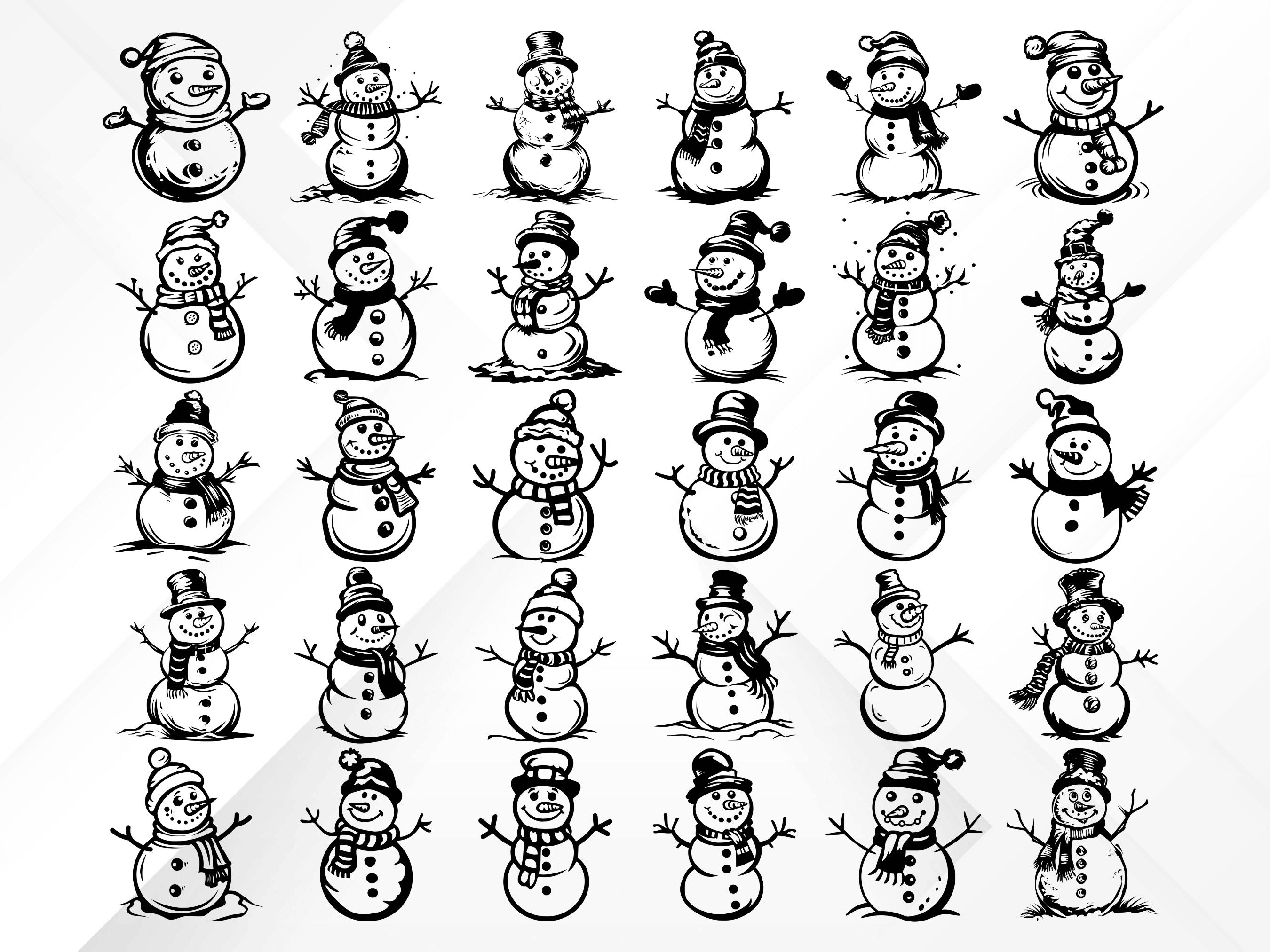 100+ Snowmen SVG Bundle, Cute Winter Designs - Instant Digital Download ...