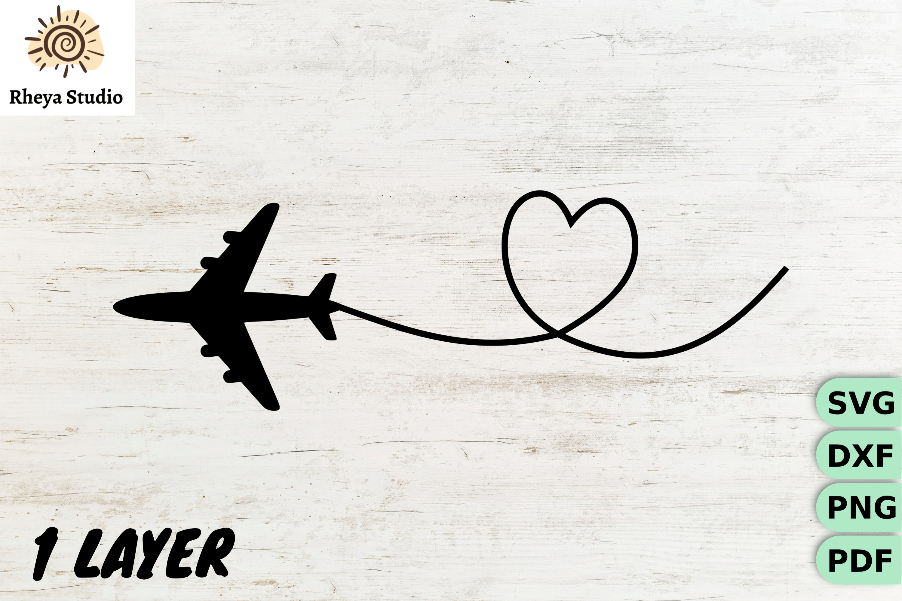 Airplane Svg Airplane Heart Svg Digital Download Svg Dxf - Etsy