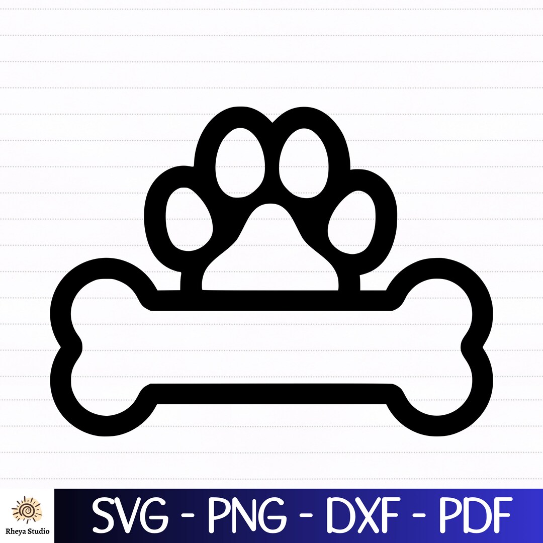 Paw Print Svg, Bone Svg, Paw and Bone Svg Digital Download Svg, Dxf ...