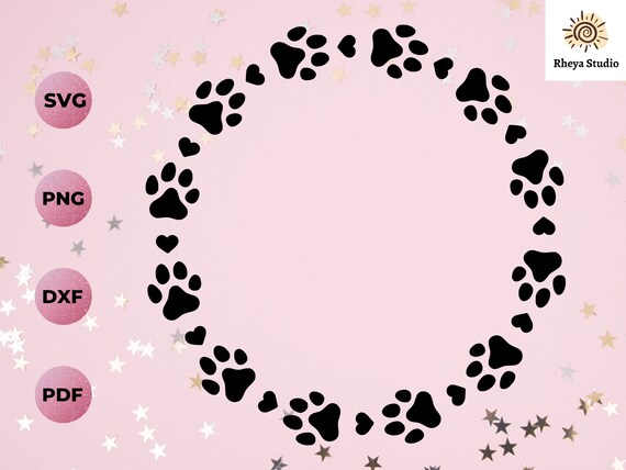 Dog Paw Frame Svg Frame With Paws Svg Digital Download Svg - Etsy Ireland