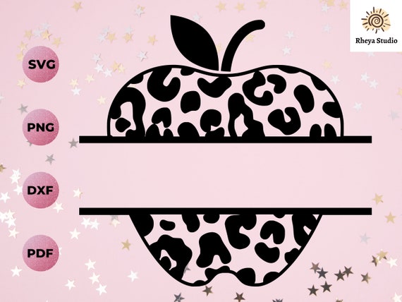 Apple Shape svg Leopard Print Apple svg Apple Silhouette - Etsy México