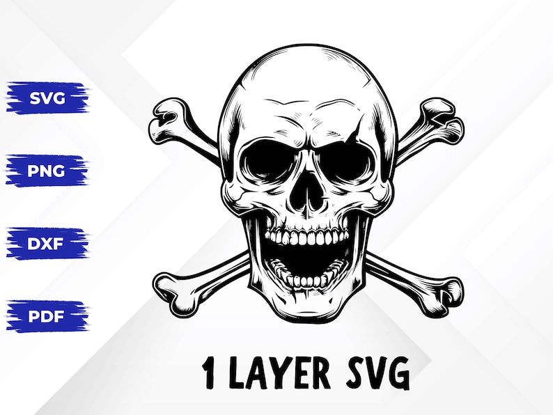 Skull and Crossbones SVG - Instant Digital Download Including Dxf, Png ...