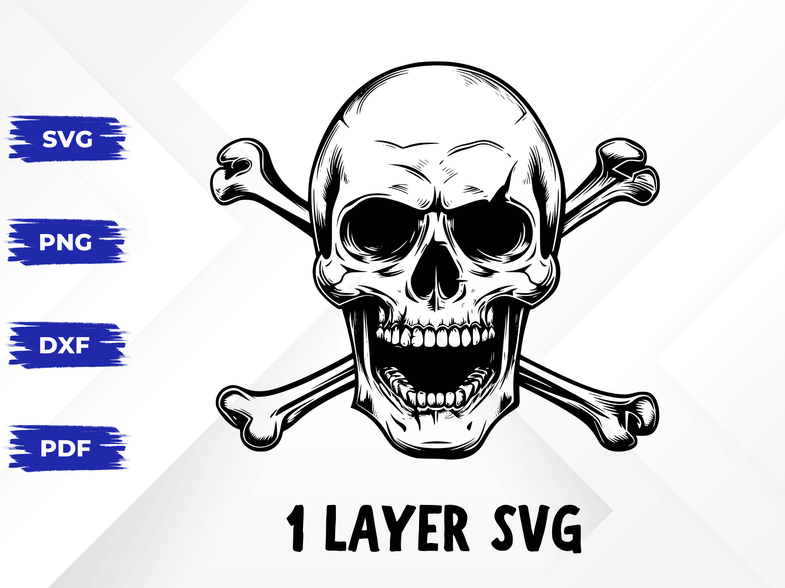 Skull and Crossbones SVG - Instant Digital Download Including Dxf, Png ...