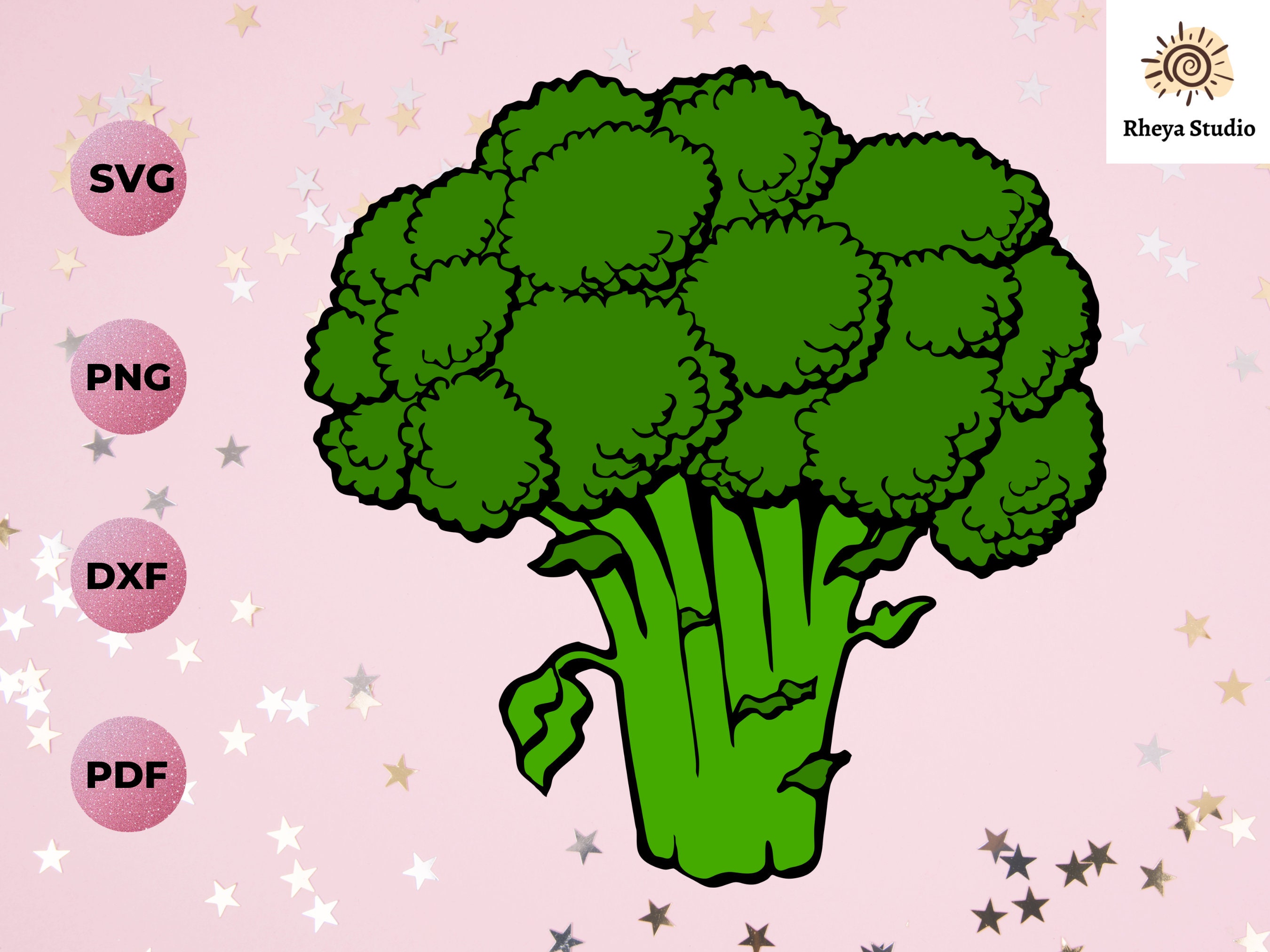 Broccoli Svg, Vegetable Svg - Digital Download Svg, Dxf, Png, Pdf, Svg ...