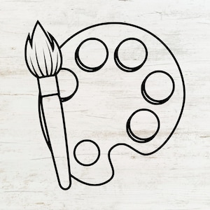 Paint Palette Svg, Art Svg, Paint Brush Svg - Digital Download Svg, Dxf ...