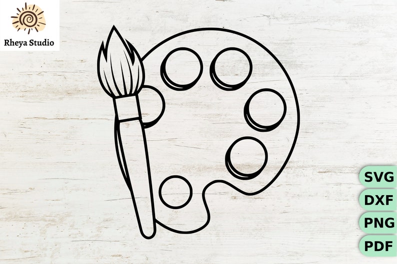 Paint Palette Svg, Art Svg, Paint Brush Svg - Digital Download Svg, Dxf ...