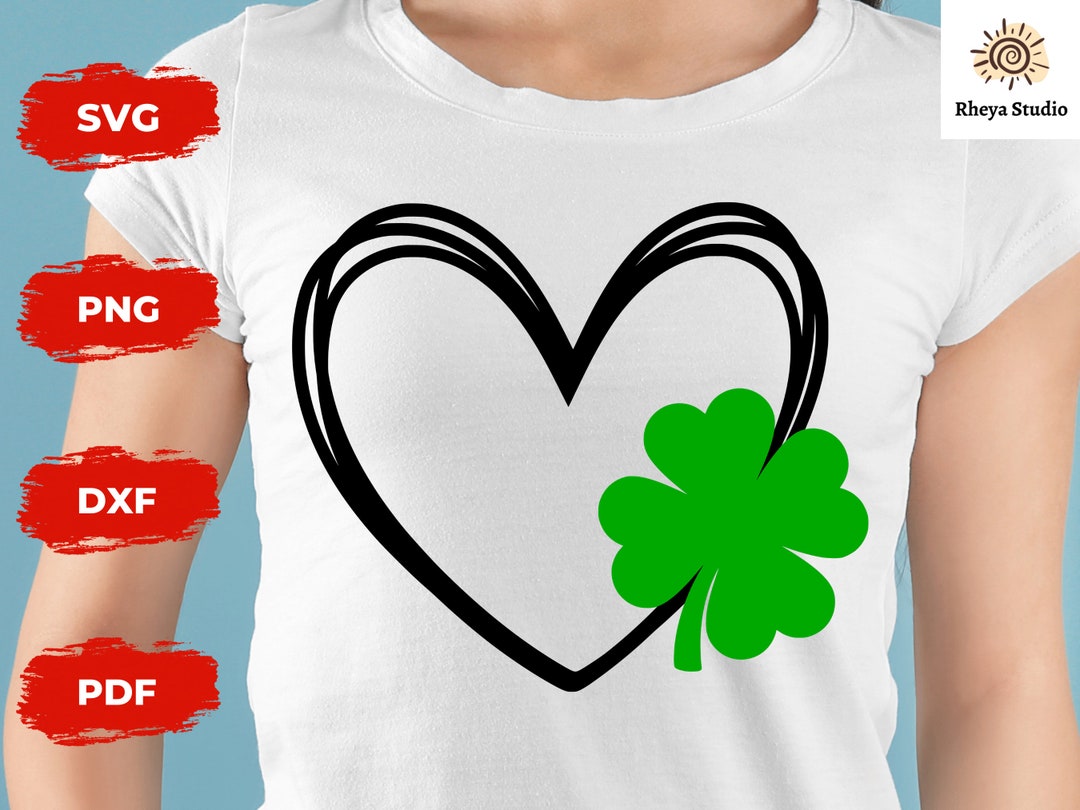 Clover Heart Svg Shamrock Heart Svg St Patricks Svg - Etsy