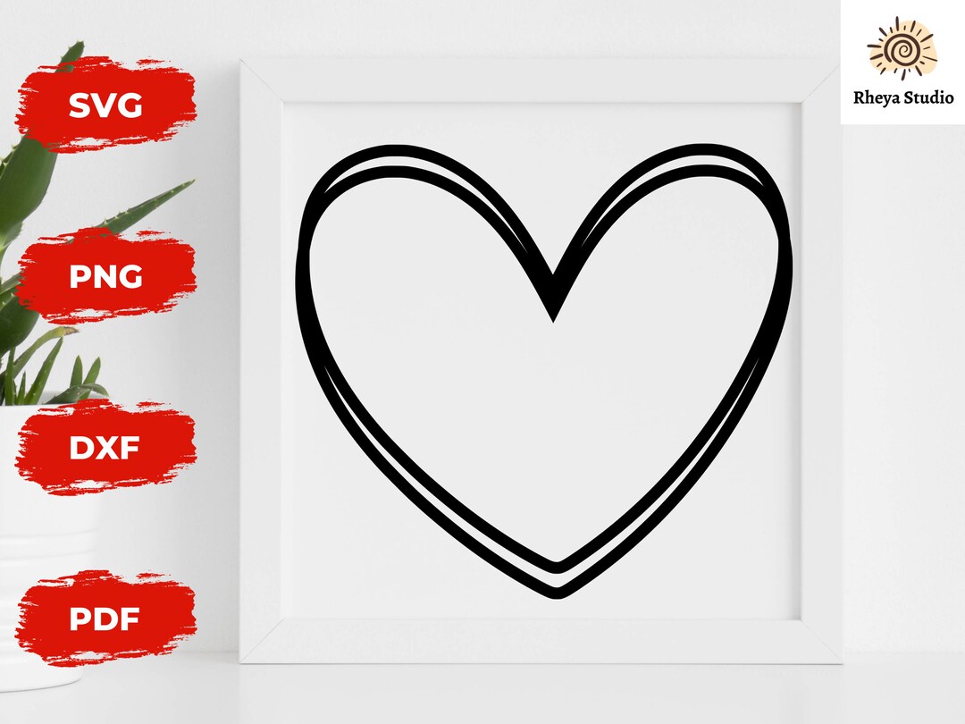 Heart Svg Love Svg Heart Outline Svg Heart Name Frame Svg - Etsy