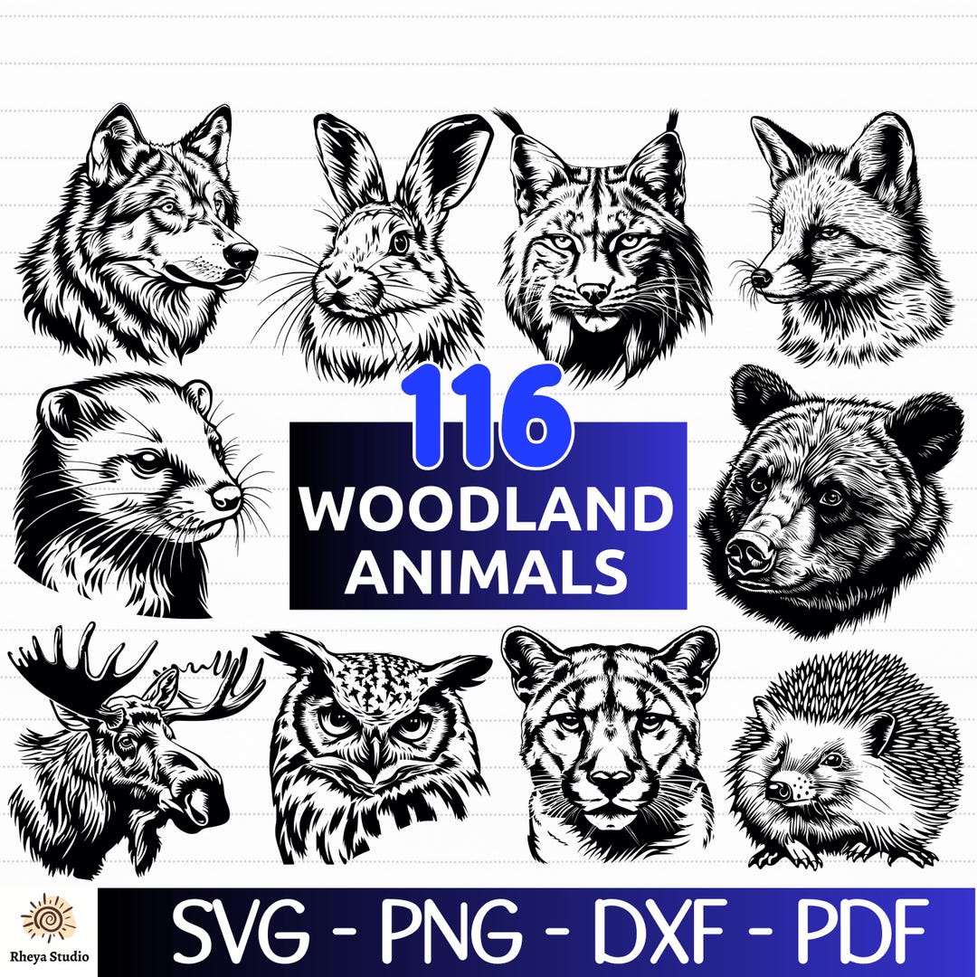 116 Woodland Animals SVG Bundle, Forest Animals SVG, Wilderness SVG ...