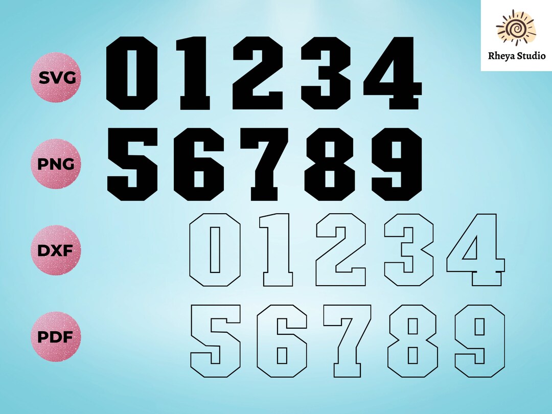 Sport Numbers Svg Varsity Numbers Svg College Numbers Svg - Etsy